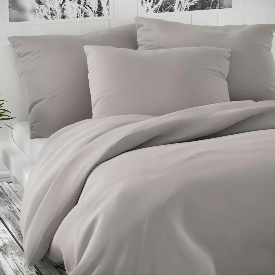 Kvalitex Saténové povlečení Luxury Collection světle šedá, 140 x 200 cm, 70 x 90 cm