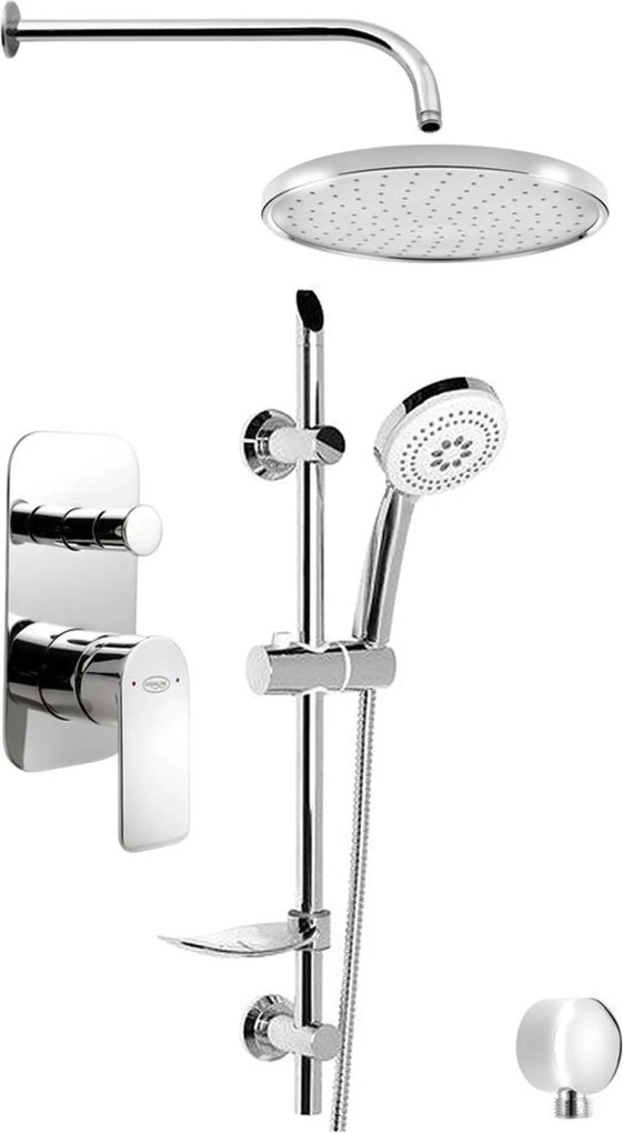 Aqualine Daphne - Sprchový set s baterií pod omítku, pro 2 spotřebiče, 3 proudy, chrom DH944