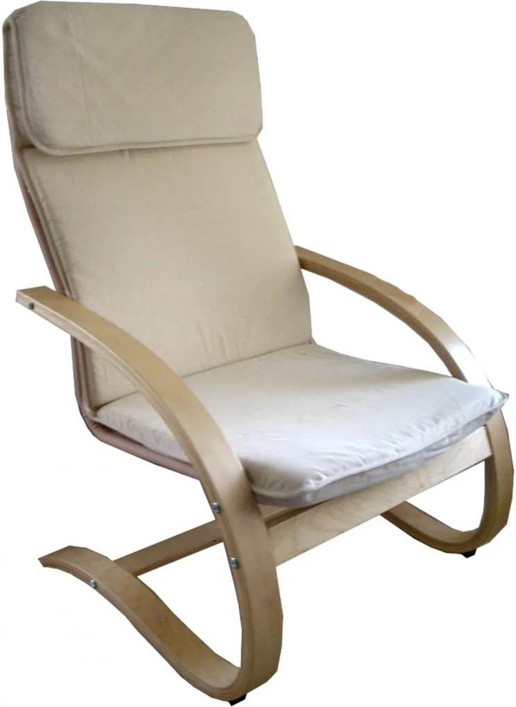 Pohodlné relaxační křeslo v béžové barvě F190