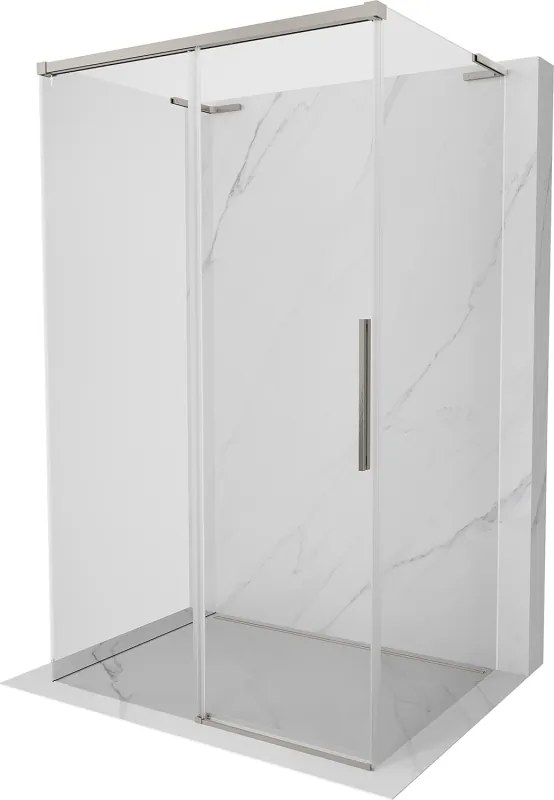 Mexen Rox-3SL, 3-stěnný výsuvný sprchový kout 105 x 80 cm, 8mm čiré sklo, ocelový profil, 8C2L-105-080-97-00-3S