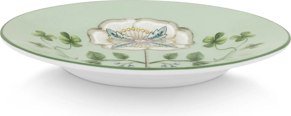 Pip Studio Lily & Lotus talířek Ø12cm, zelený (talíř tenkostěnného porcelánu)