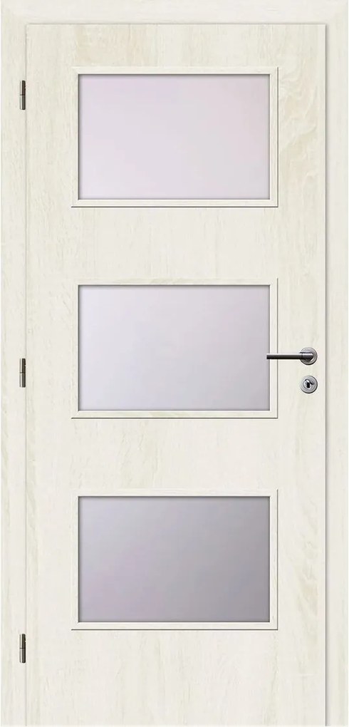 Solodoor Interiérové dveře Etta 6, 80 L, 80 × 197 cm, fólie, levé, Andorra white, prosklené