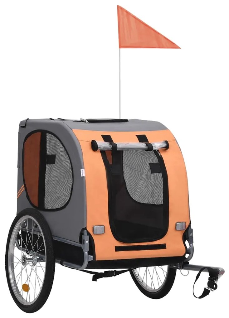 Vozík za kolo pro psa oranžový a šedý - Default Title