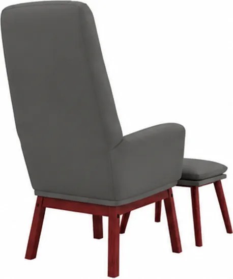 relaxační křeslo, s podnožkou, odpočinkové, masivní kaučukovník/kov/textil, 95x76x71 cm, nohy tmavé/světle šedá, Dekorino KR20260084