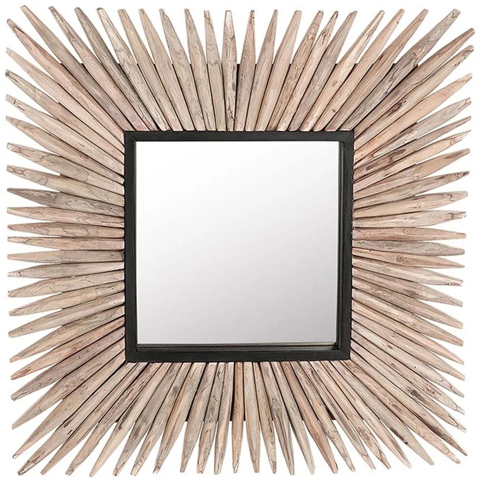 Nástěnné zrcadlo 64 x 64 cm světlé dřevo SASABE  Beliani