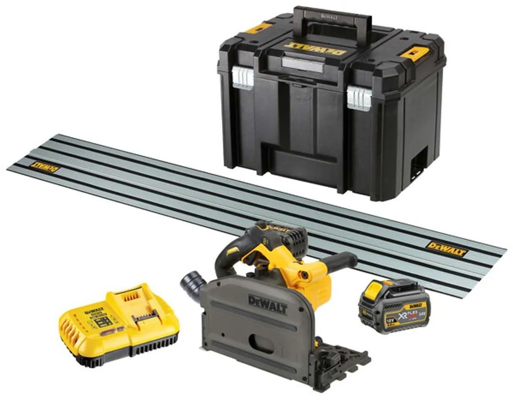 DeWALT - 54V AKU ponorná pila 165 mm, 2x aku 6,0 Ah FLEXVOLT, nabíječka DCS520T2R