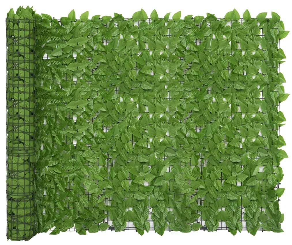 vidaXL Balkónová zástěna se zelenými listy 300 x 150 cm