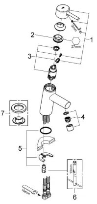 GROHE 3224010E - Umyvadlová baterie CONCETTO DN 15 lesklý chrom