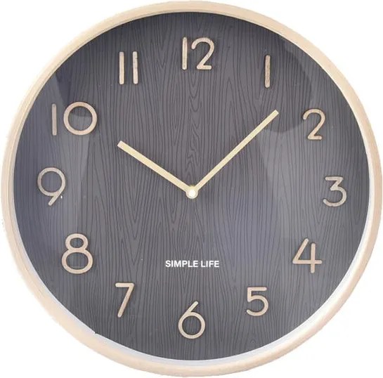 Nástěnné hodiny hnědé 38 cm
