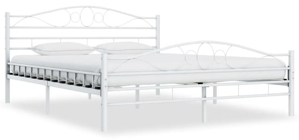 285305 vidaXL Rám postele bílý kovový 180 x 200 cm
