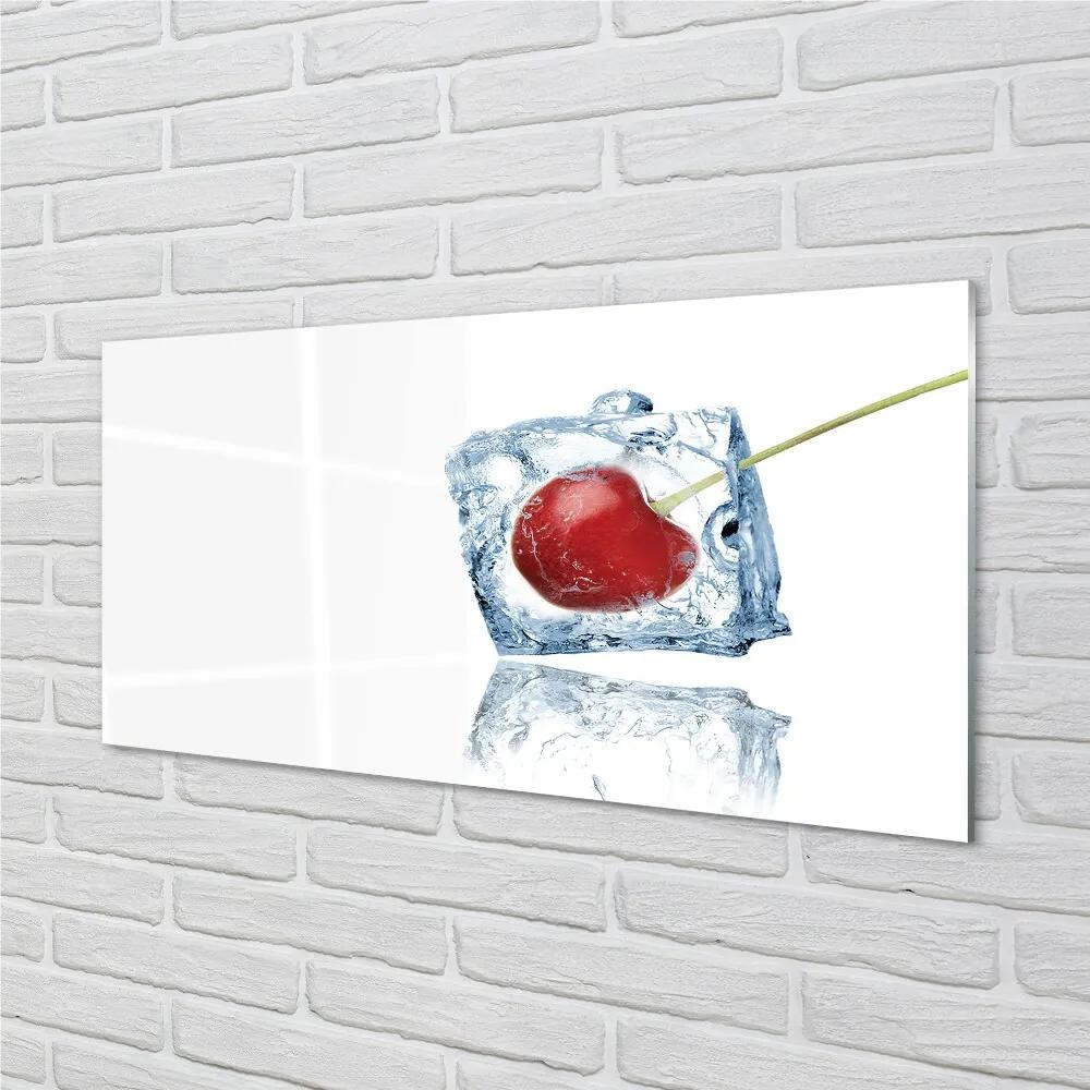 Obraz na skle Kostka ledu cherry 120x60 cm