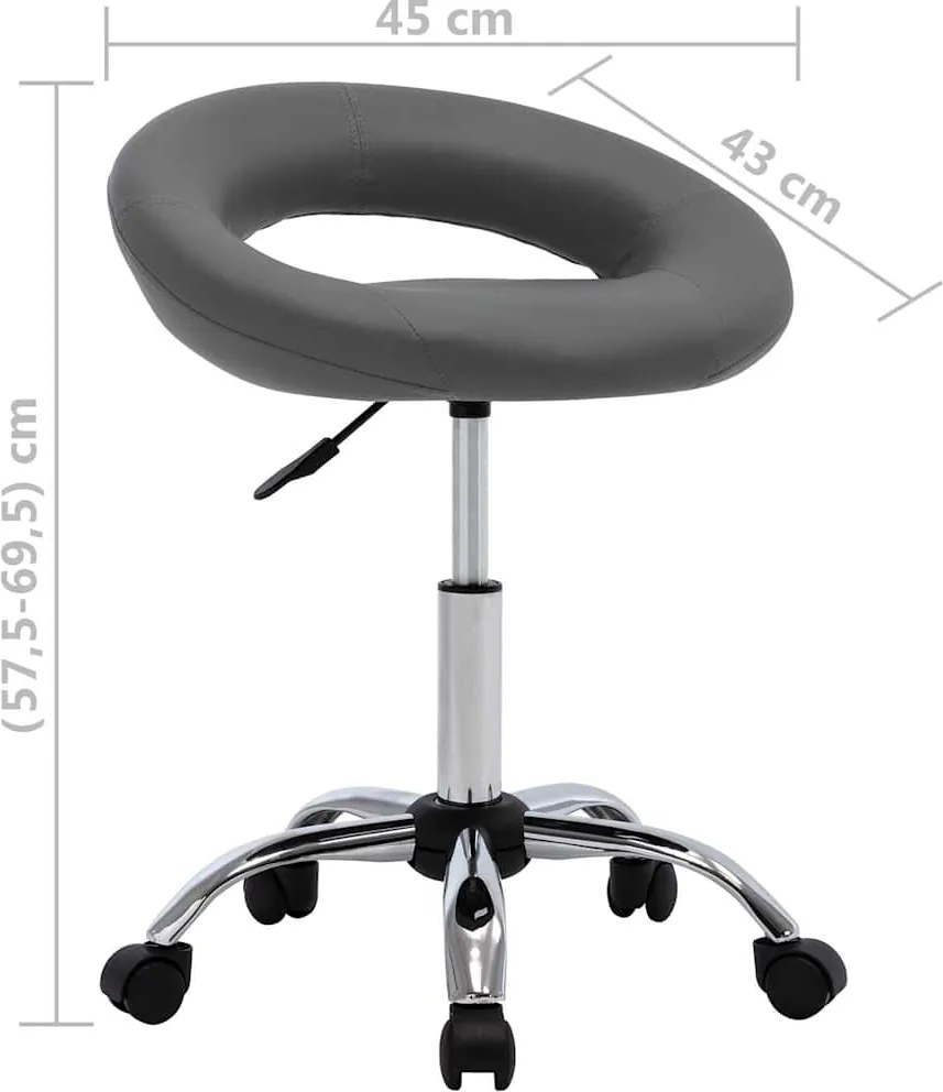 Otočná jídelní židle šedá umělá kůže 3085834
