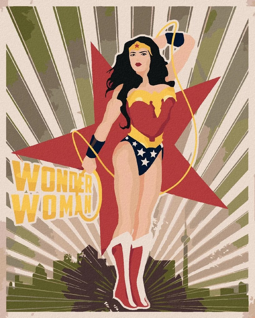 Zuty - wonder woman hvězda, 40×50 cm, bez rámu a bez vypnutí plátna