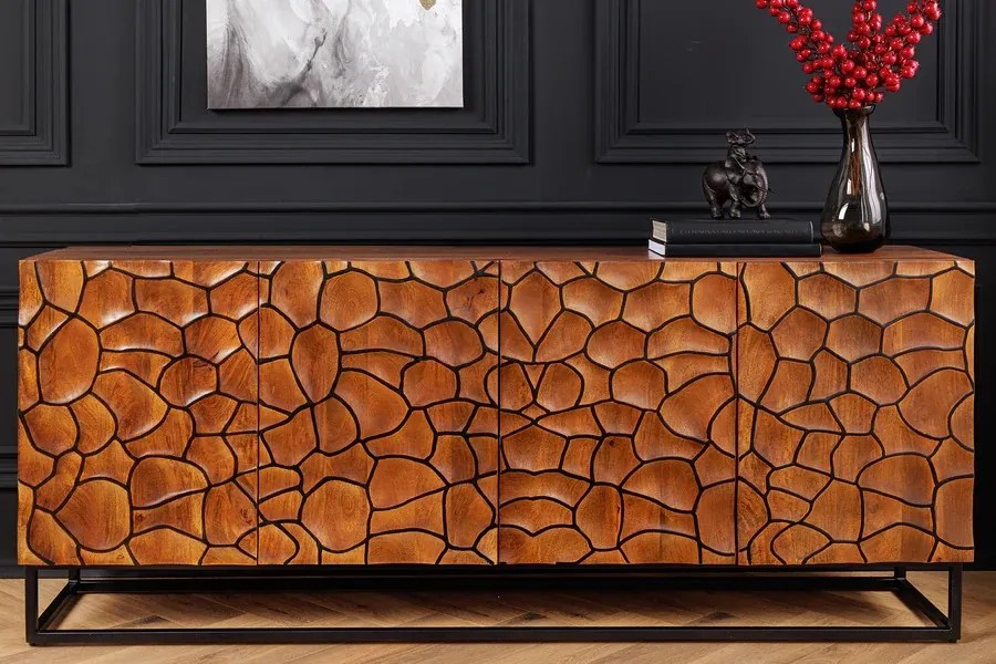 Designová komoda Ladarius 177 cm hnědé mango
