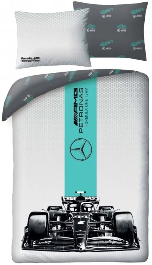 Ložní povlečení Mercedes-AMG Petronas Formula One Team - 100% bavlna - 70 x 90 cm + 140 x 200 cm