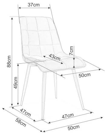 Casarredo - Komfort nábytek Jídelní židle SIK VELVET béžová/černý kov