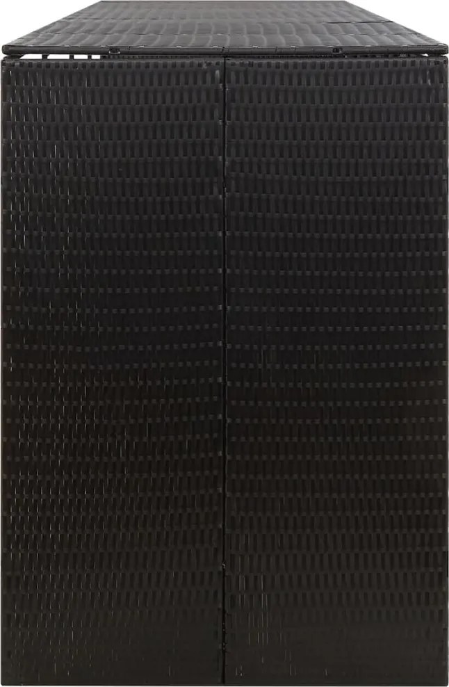 Přístřešek na čtyři popelnice černý 274 x 80 x 117 cm polyratan 319863
