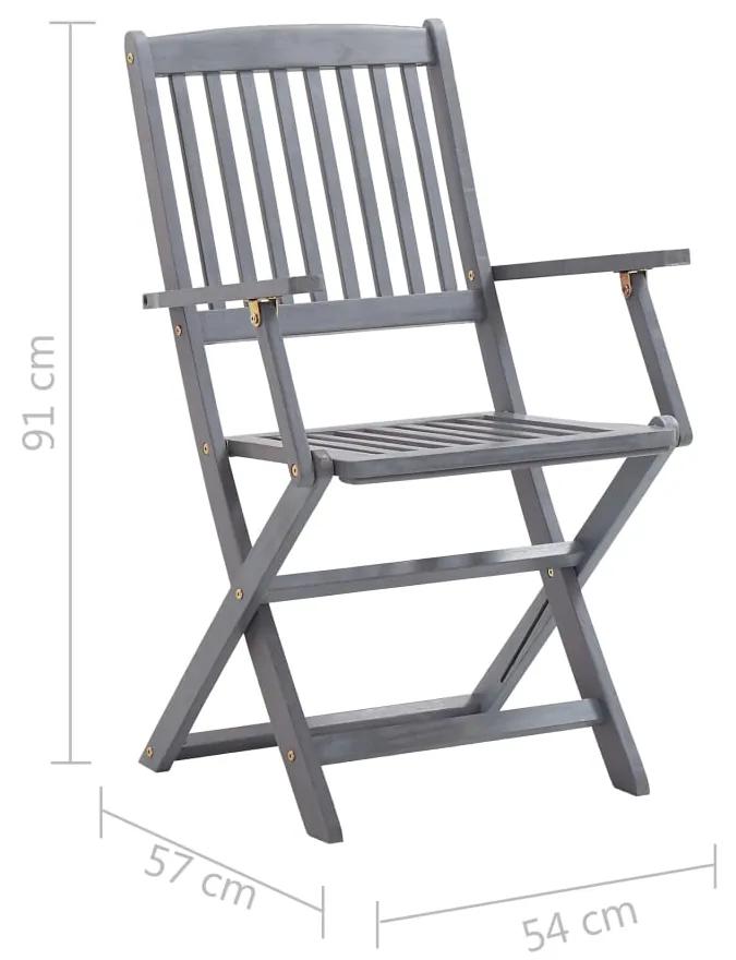 Skládací zahradní židle 4 ks masivní akáciové dřevo,  46334