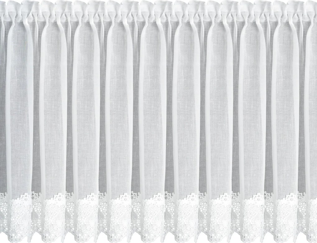 KRÁTKÁ ZÁCLONA NA PÁSCE KASANDRA 150X70 CM BÍLÁ