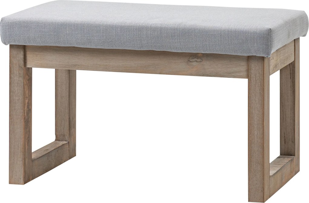 HOMCOM Taburet na nohy Čalouněný taburet s dřevěnými nohami 68x38x42 cm šedý Taburet do obývacího pokoje Ložnice Předsíňová lavice