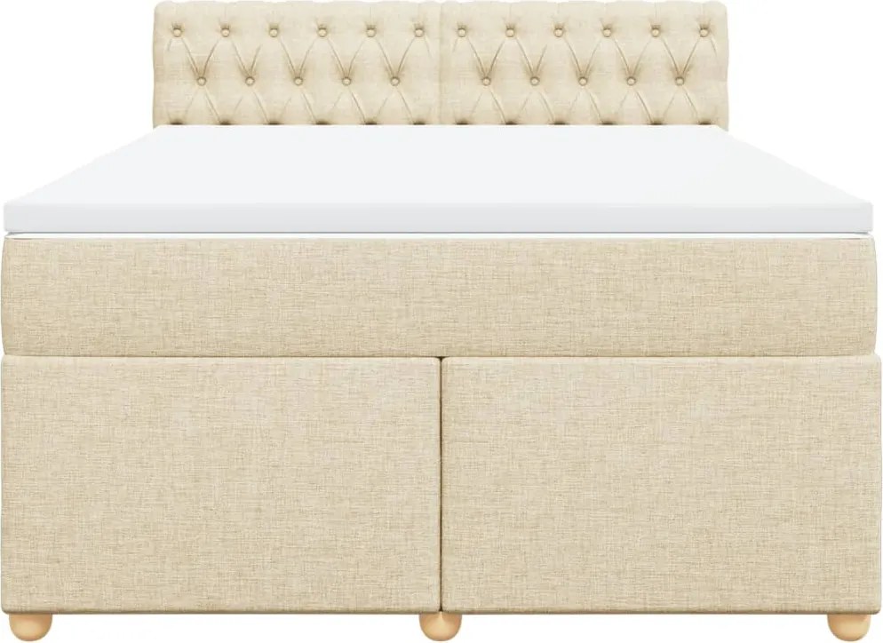 Box spring postel s matrací krémová 160x200 cm textil 3286743