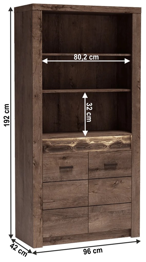 Kondela Regál, jasan tmavý, INFINITY I-05