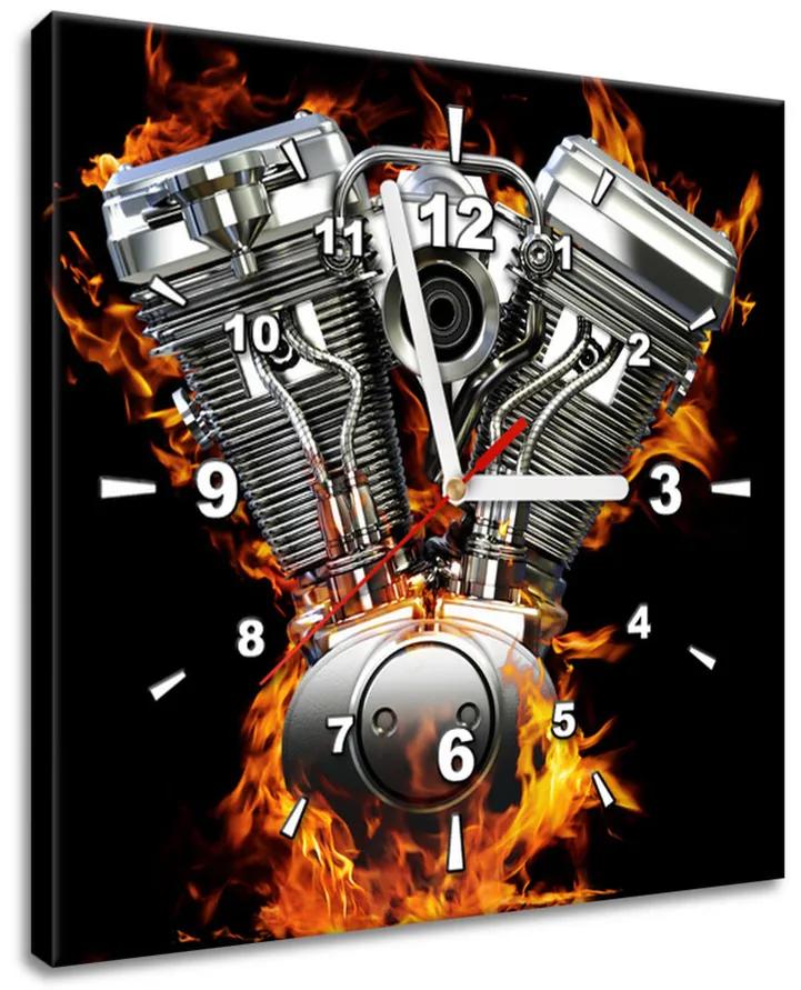 Gario Obraz s hodinami Motor z motorky Velikost: 30 x 30 cm