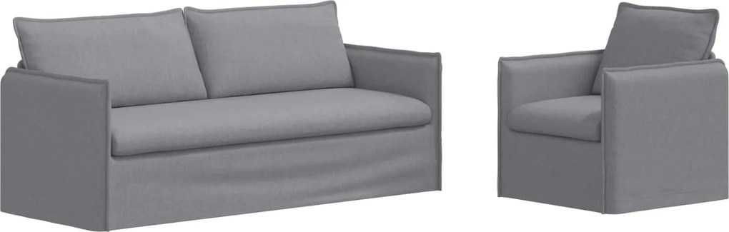 Set pohovek 2 ks Světle šedá Textil 3407611