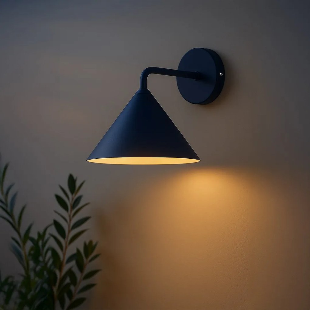 Nástěnné svítidlo Capital, 1x tmavomodré kovové stínítko, (fi 21cm), db