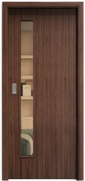 SAPELI ELEGANT KOMFORT M60 - DÝHA - POSUVNÉ DVEŘE VČ. ZÁRUBNĚ - Ořech americký Průchozí šířka (cm): 70, Průchozí výška (cm): 197