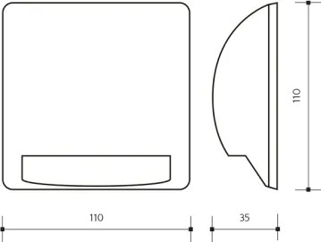 Přisazené orientační LED svítidlo 230V Panlux LEON SQUARE tmavě šedá PN42100023