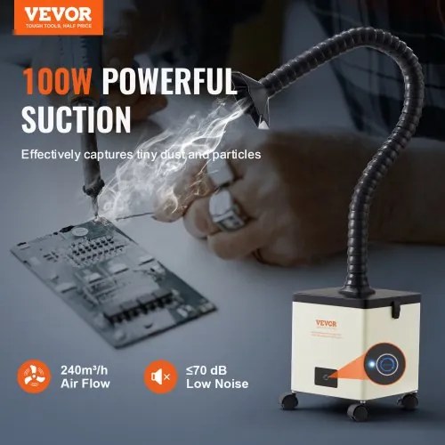 100 W Odsavač kouře z pájky 3-stupňové filtry 240 m³/h Silné sání