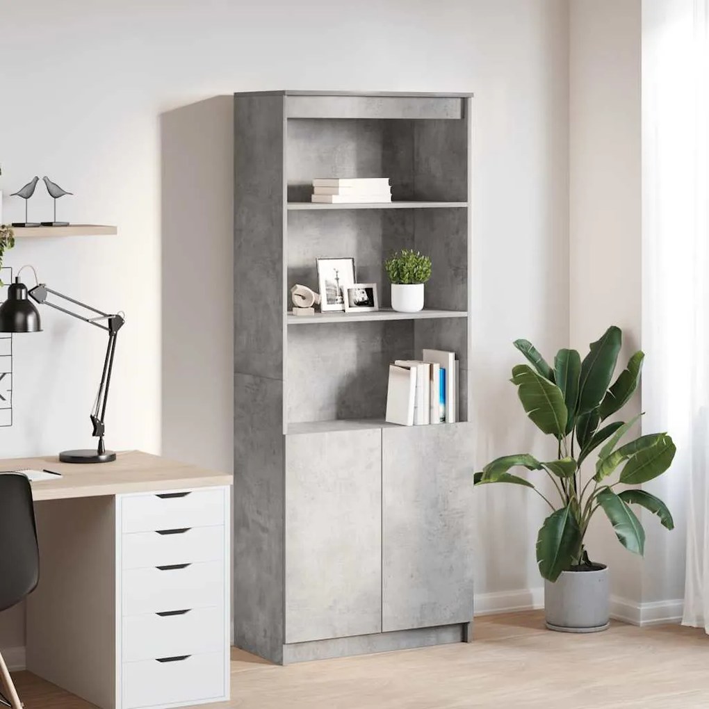 Skříň highboard betonově šedá 70 x 35 x 180 cm kompozitní dřevo 3328474