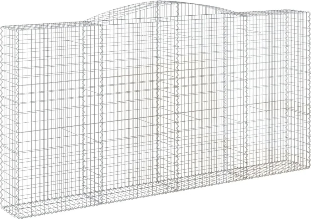 Klenuté gabionové koše 5 ks 400x50x200/220cm pozinkované železo 3147064