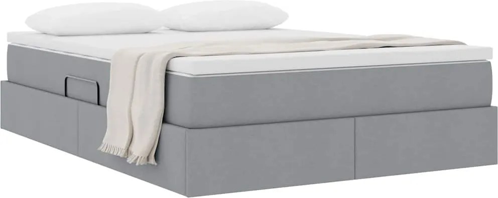 Postel s úložným prostorem a matrací Světle šedá 140 x 190 cm 3370224