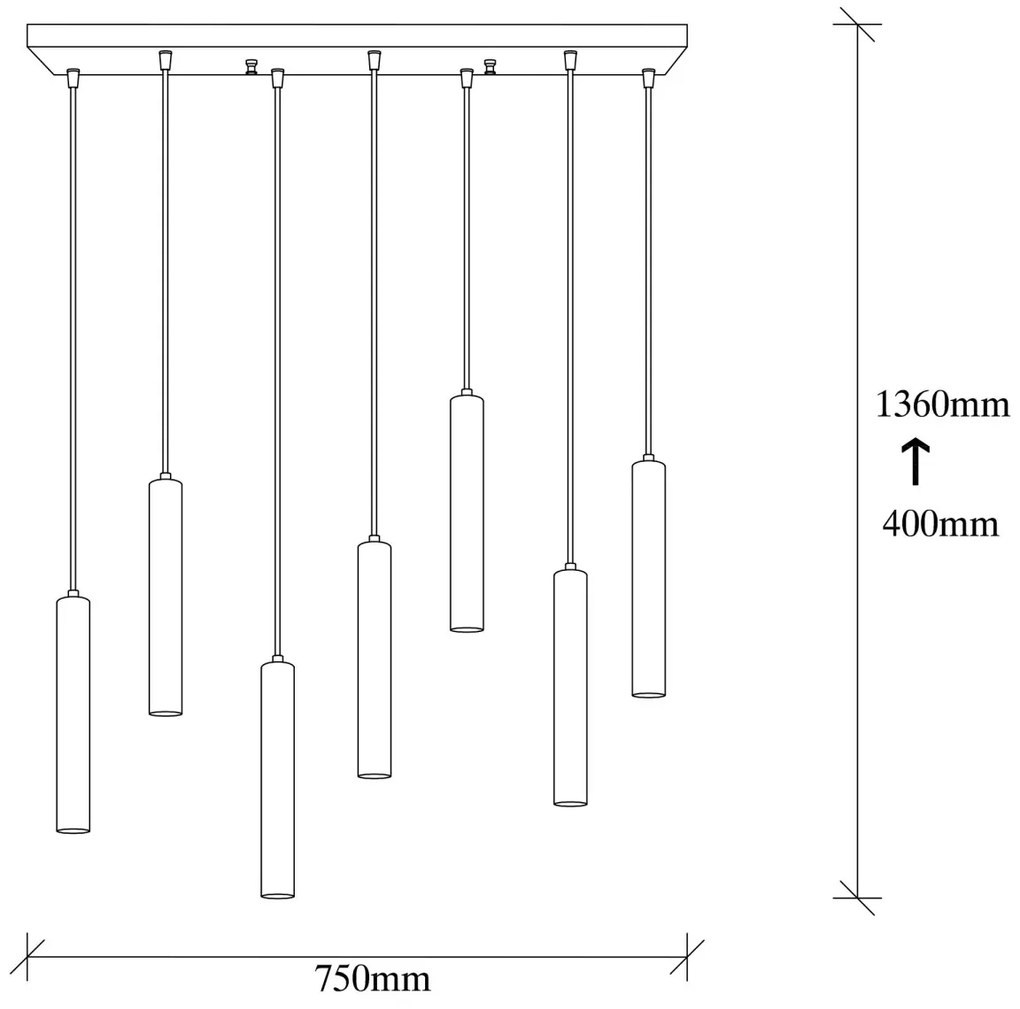 Závěsný lustr Tempo IV zlatý