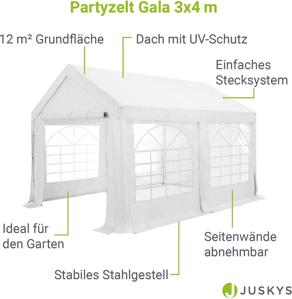 Juskys Zahradní párty stan Gala Velikost: 4 × 6 m