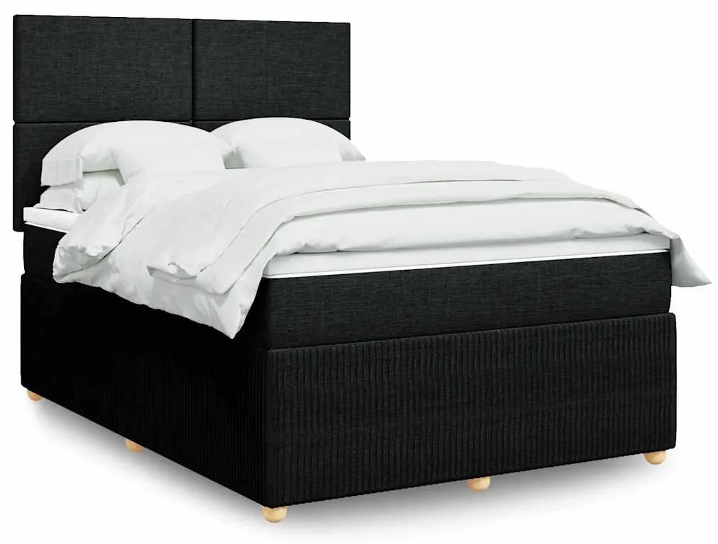 Box spring postel s matrací černá 140 x 190 cm textil 3294346