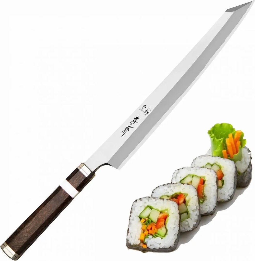 Sakai Takayuki Shiden Silver#3 Japonský Nůž Kengata Yanagiba na sushi 27 cm
