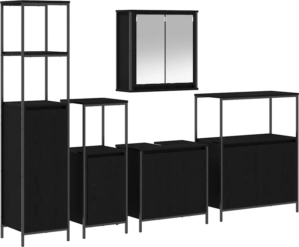 Sada koupelnového nábytku 5 ks Černý dub 36 x 35 x 165 cm 3328384