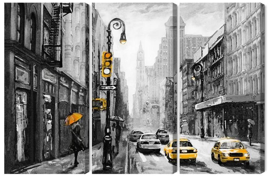 Vícedílný obraz Pohled Na Ulici Amerického Města Nedostatek Nedostatek Plátno Canvas 120x80
