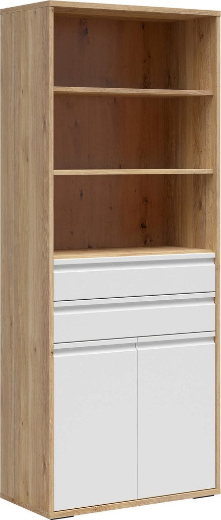 XXXLutz SKŘÍŇ NA ŠANONY, bílá, barvy dubu, 80/198/41 cm Carryhome - Regály na šanony - 002427031605