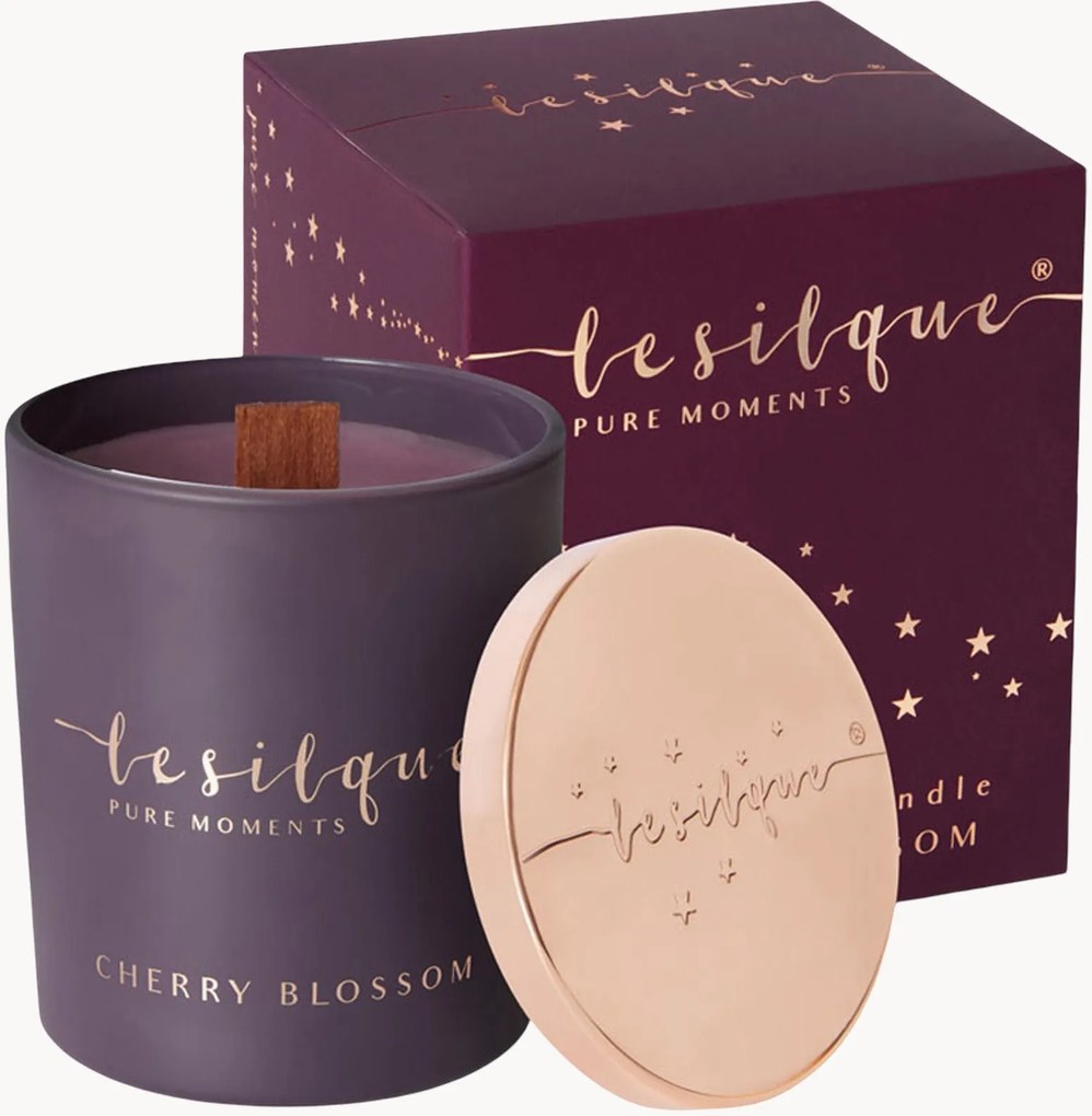 Ručně vyrobená vonná sójová svíčka's dřevěným knotem Cherry Blossom, 300 g