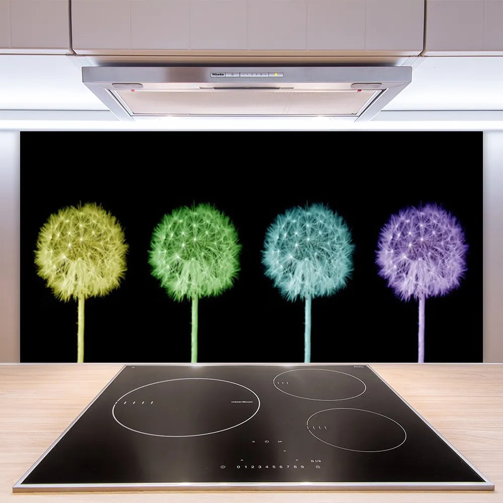 Kuchyňský skleněný panel Pampeliška Rostlina 140x70 cm