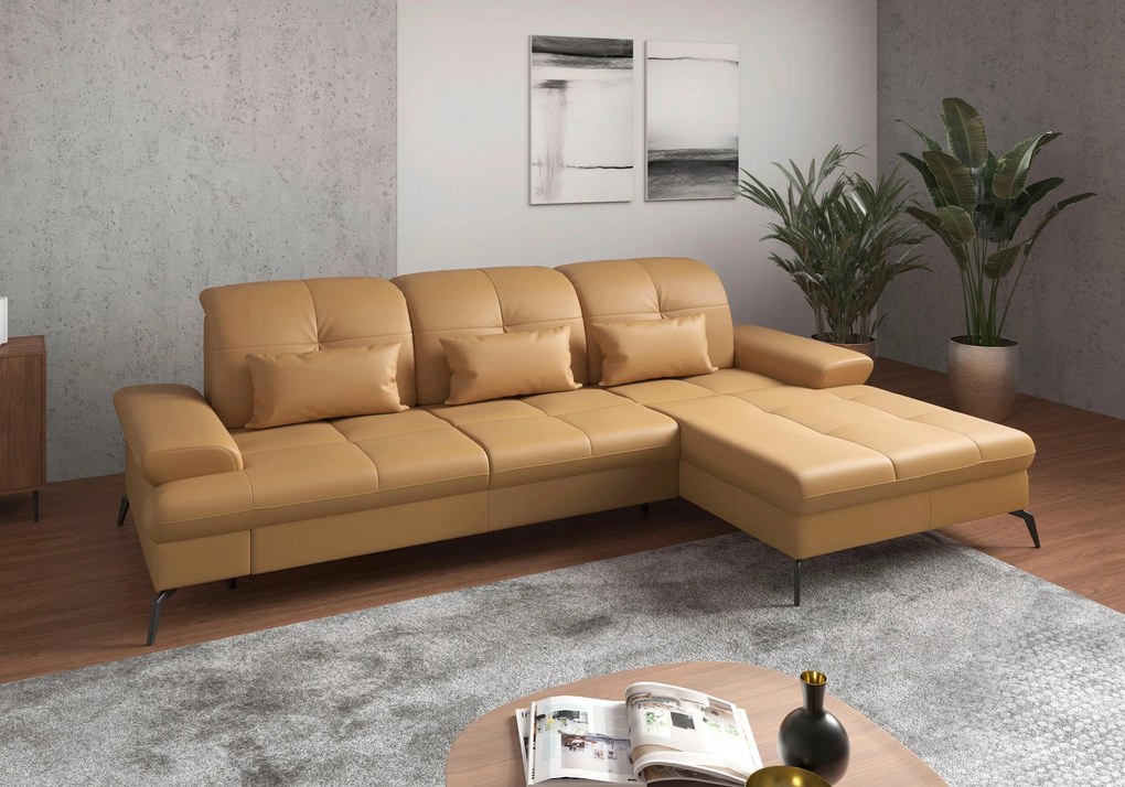 XXXLutz ROHOVÁ SEDAČKA, textil, kůže, curry žlutá Sit & More - Sedací soupravy - 000144011705
