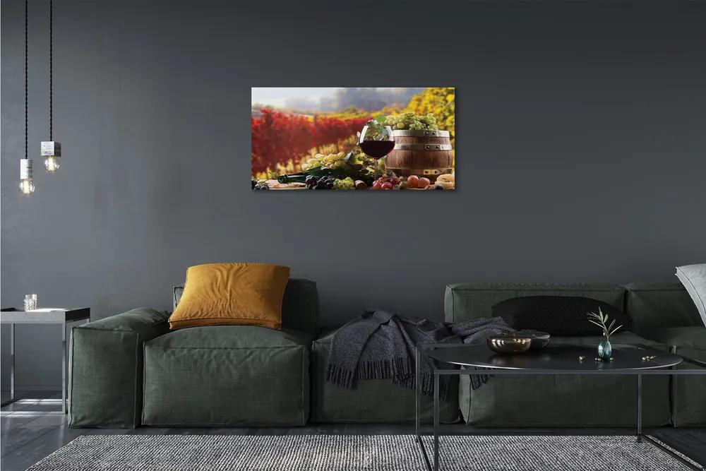 Obrazy na plátně Podzimu sklenice na víno 100x50 cm
