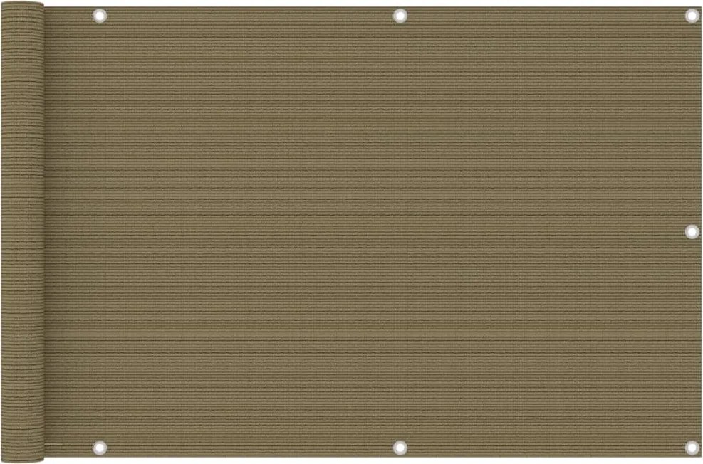 Balkonová zástěna taupe 90 x 500 cm HDPE 310962