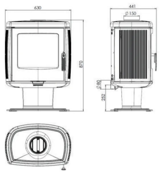 PLAMEN Litinová krbová kamna ROBERTO - černá