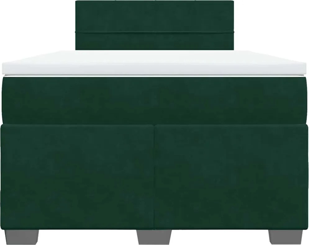 Box spring postel s matrací tmavě zelená 120x190 cm samet 3288561