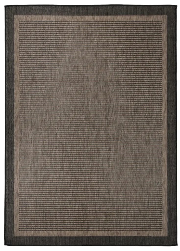 Venkovní hladce tkaný koberec 200x280 cm tmavě hnědá 340847